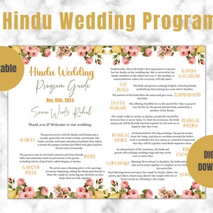 Hindu Wedding Program,wedding Card Box,hindu Wedding Ceremony Guide ...
