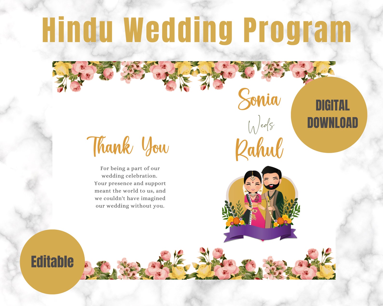 Hindu Wedding Program,wedding Card Box,hindu Wedding Ceremony Guide ...