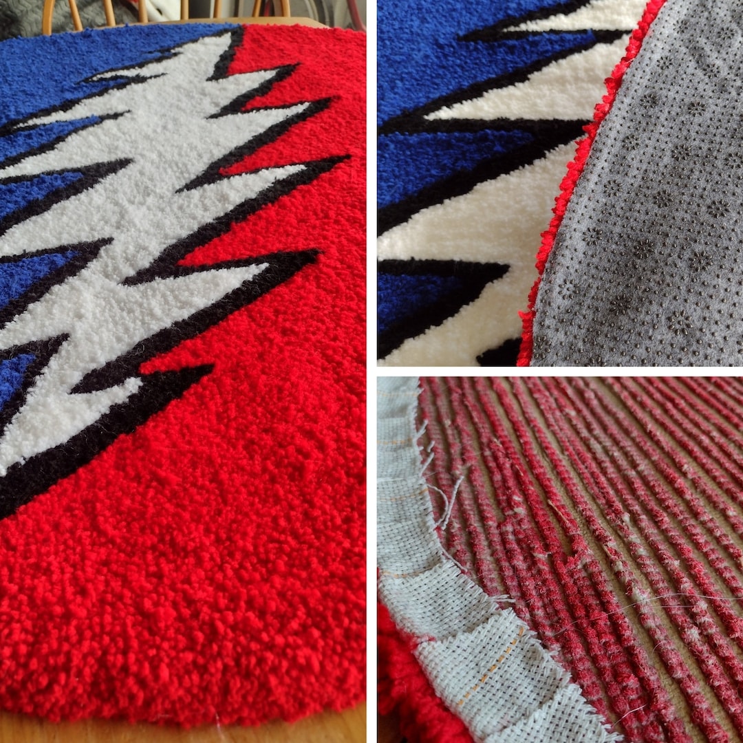Grateful Dead 3x3 Handmade 13pt Bolt Rug - Etsy