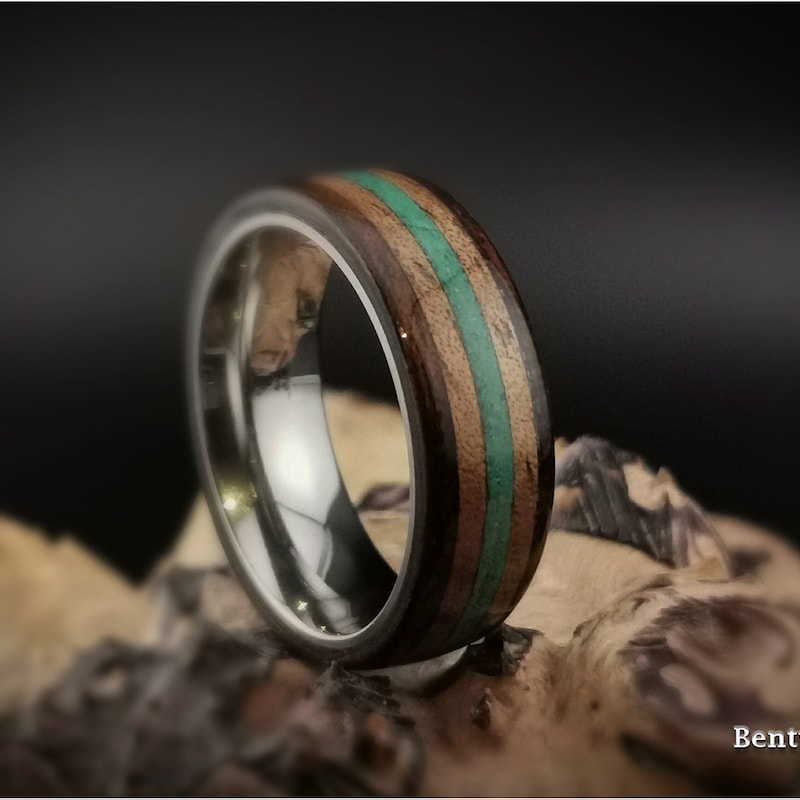 Titanium Wood Ring - Etsy