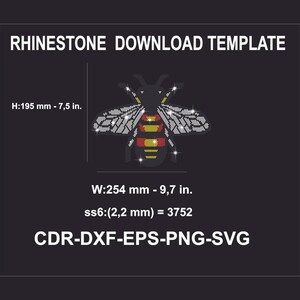 Honey Bee Rhinestone Template SVG File Instant Download, Honey Bee ...