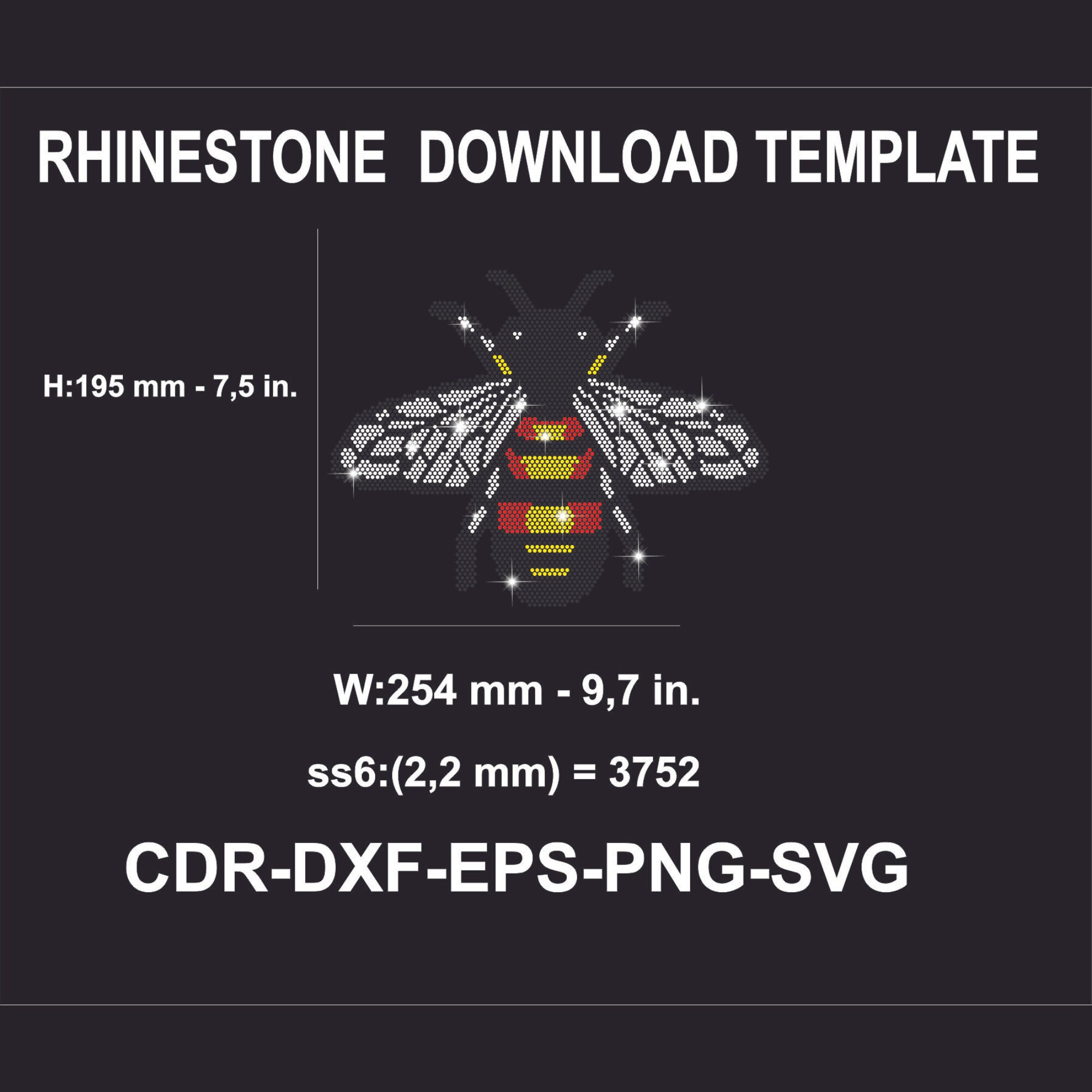 Honey Bee Rhinestone Template SVG File Instant Download, Honey Bee ...