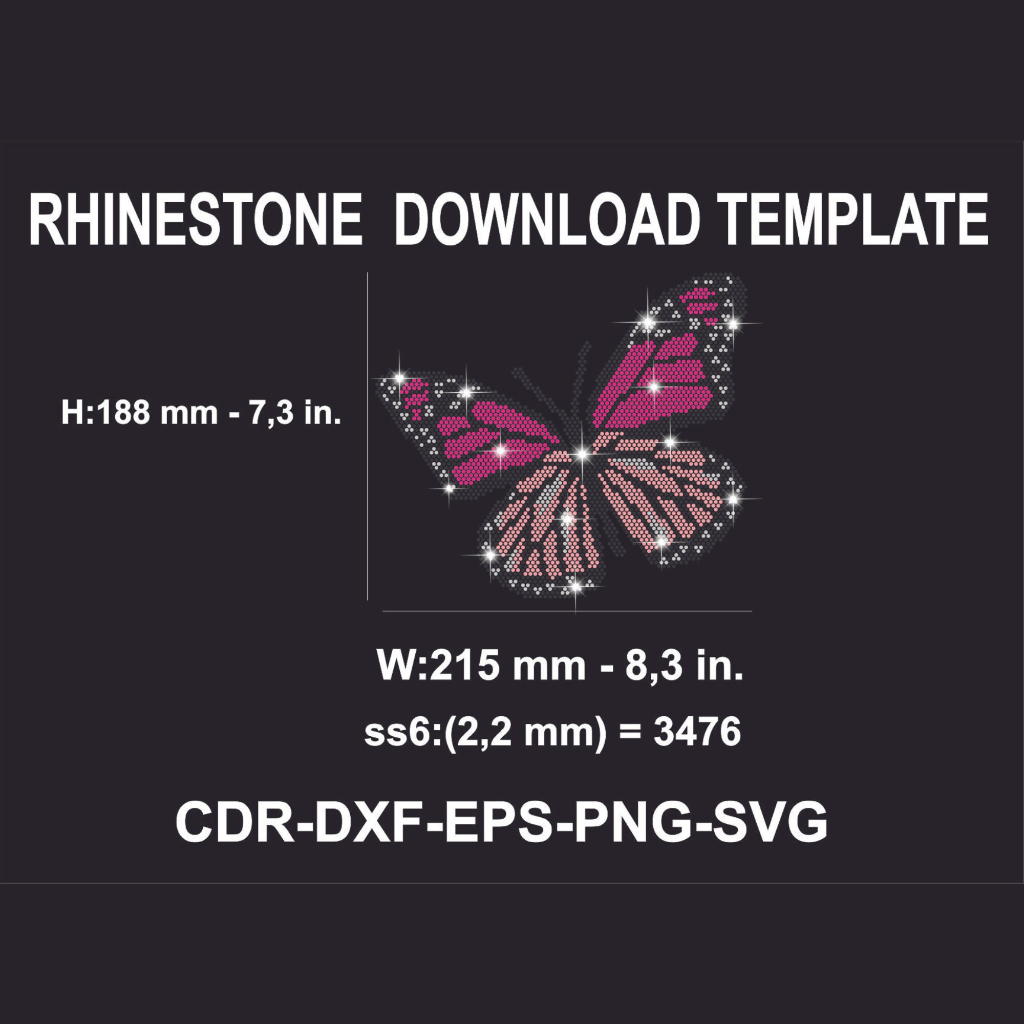 Butterfly Rhinestone Pattern, SVG Pattern, Butterfly Design, Butterfly ...