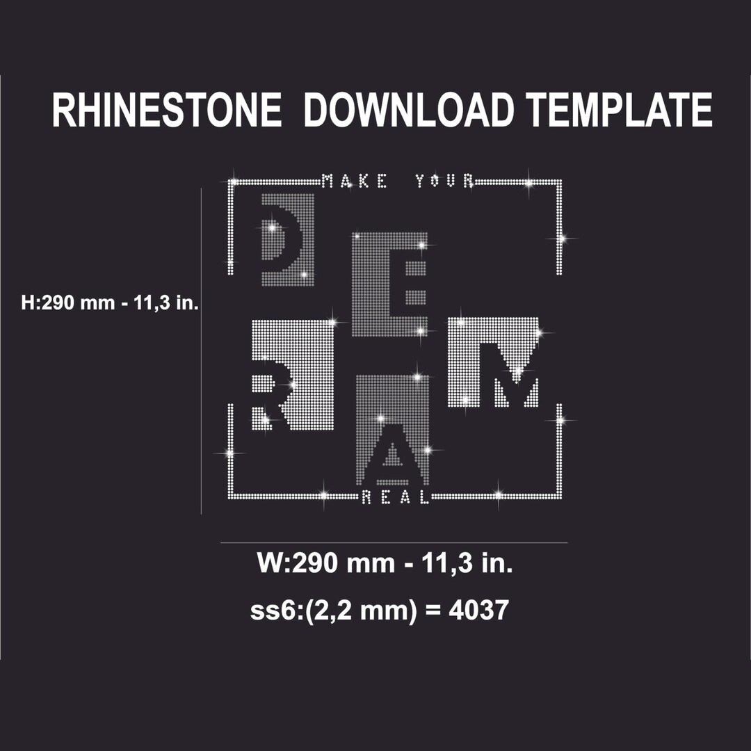 Dream Rhinestone Tamplate SVG File Instant Download, Dream Rhinestone ...
