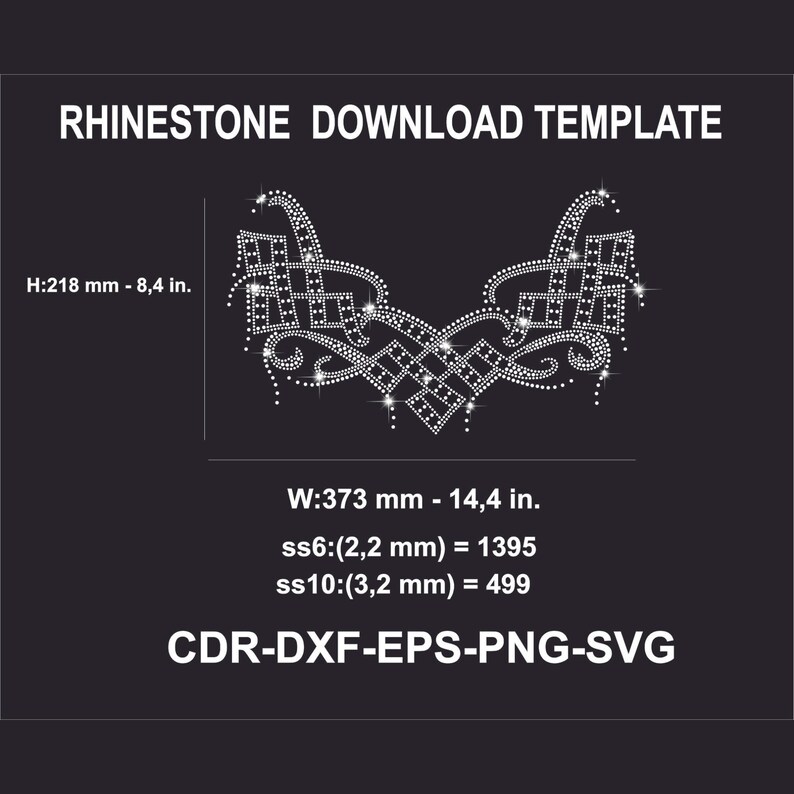 Rhinestone Design Rhinestone Template SVG File Instant Download ...