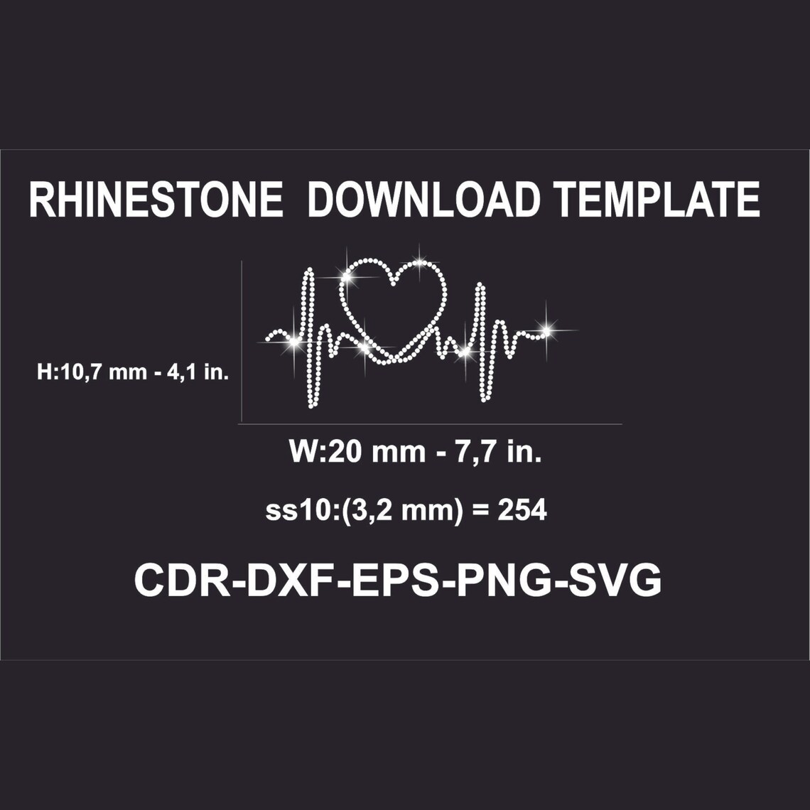 Heartbeat Rhinestone Pattern, SVG Pattern, Heartbeat Design, Heartbeat ...