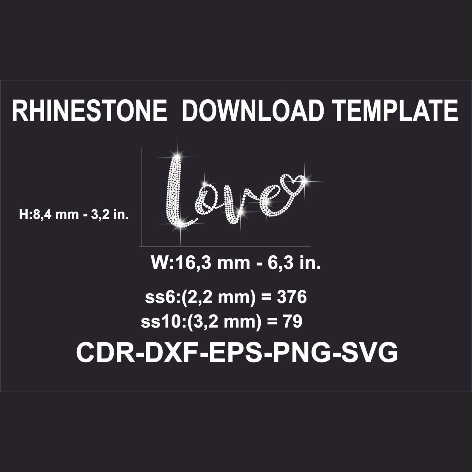 Love Rhinestone Pattern SVG Pattern Love Design Love - Etsy