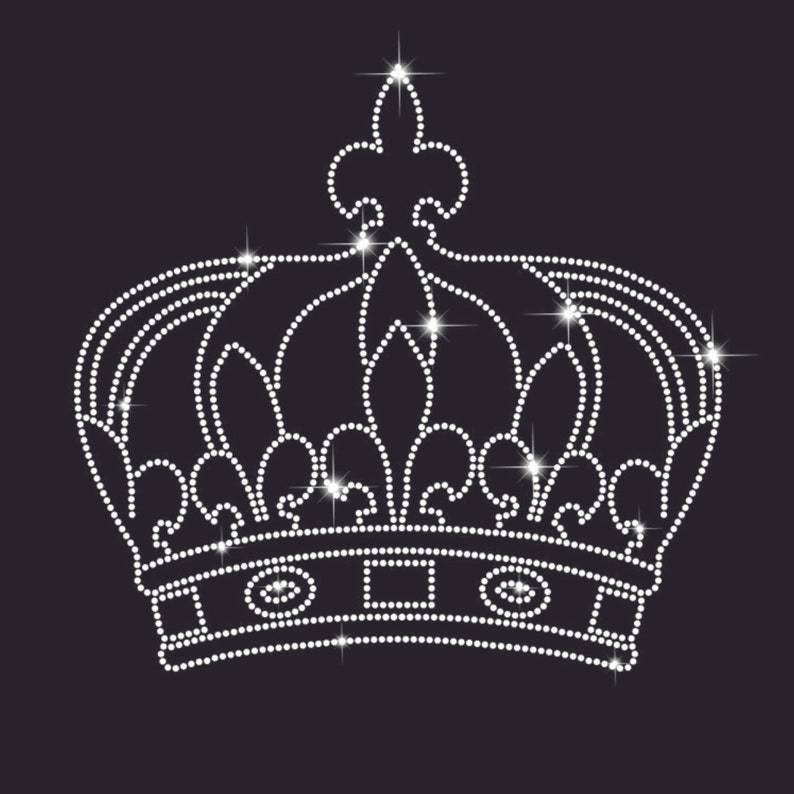 Crown Rhinestone Tamplate SVG File Instant Download, Crown Rhinestone ...