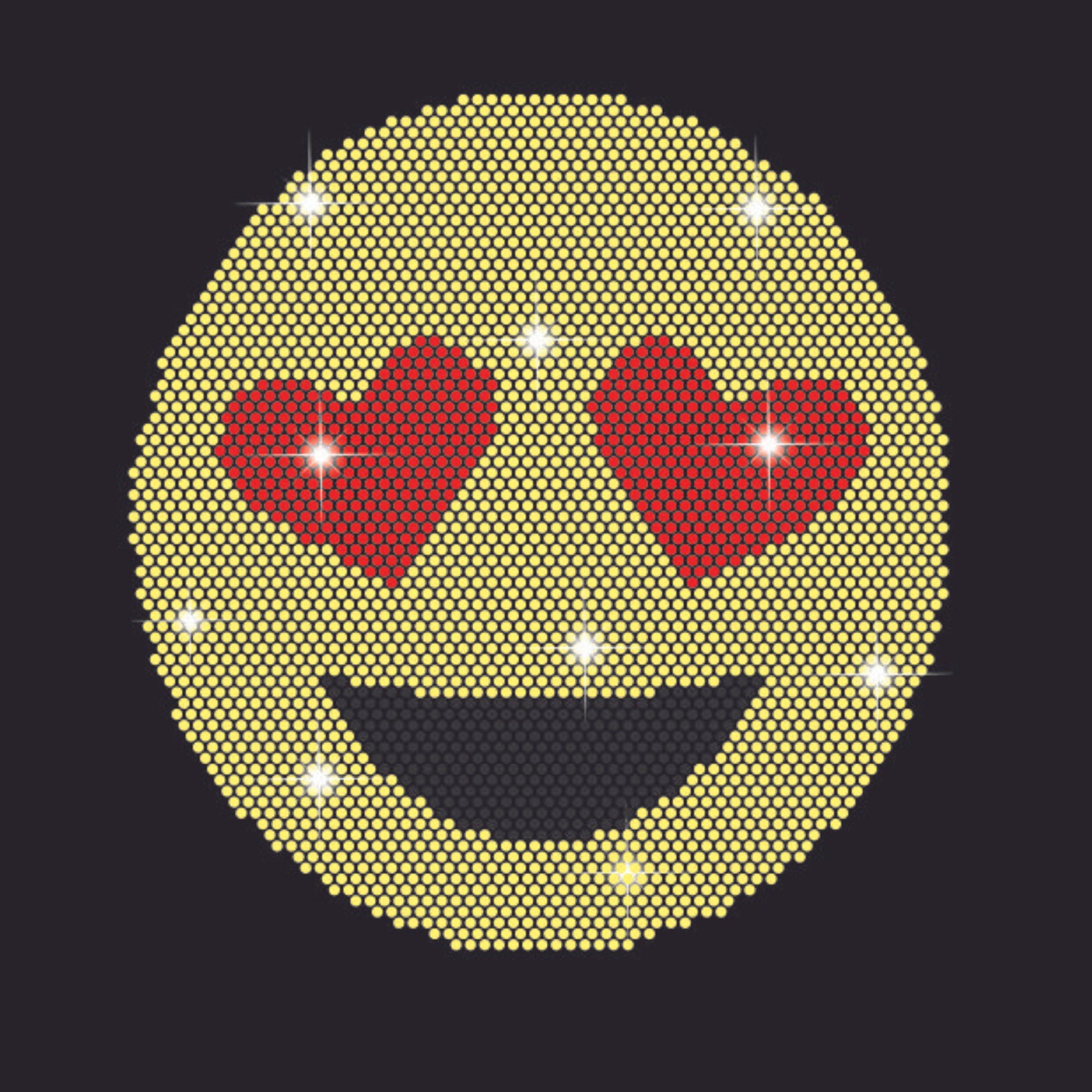 Heart Emoji Rhinestone Tamplate SVG File Instant Download, Heart Emoji ...