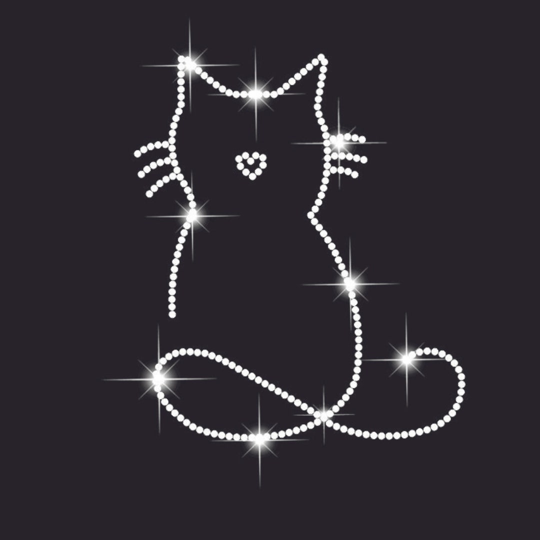 Cat Rhinestone Pattern, SVG Pattern, Cat Design, Cat Rhinestone ...