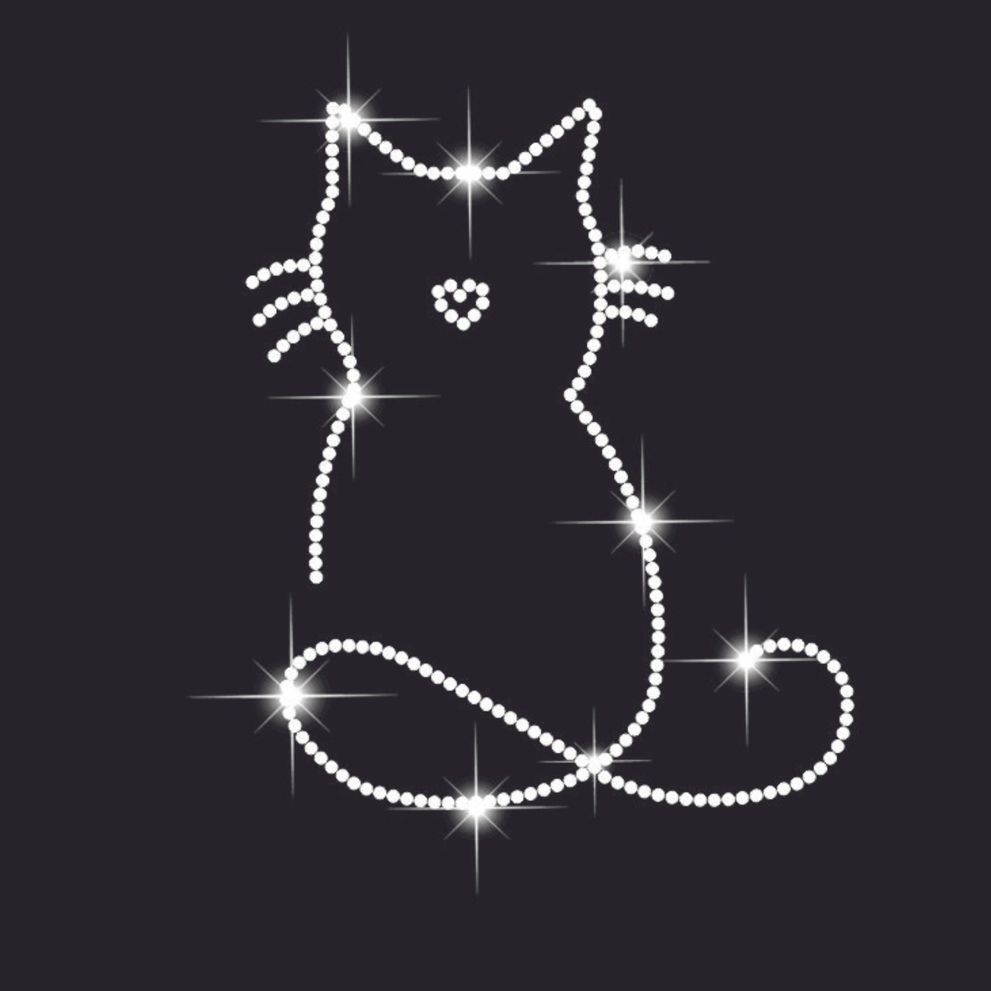 Cat Rhinestone Pattern, SVG Pattern, Cat Design, Cat Rhinestone ...