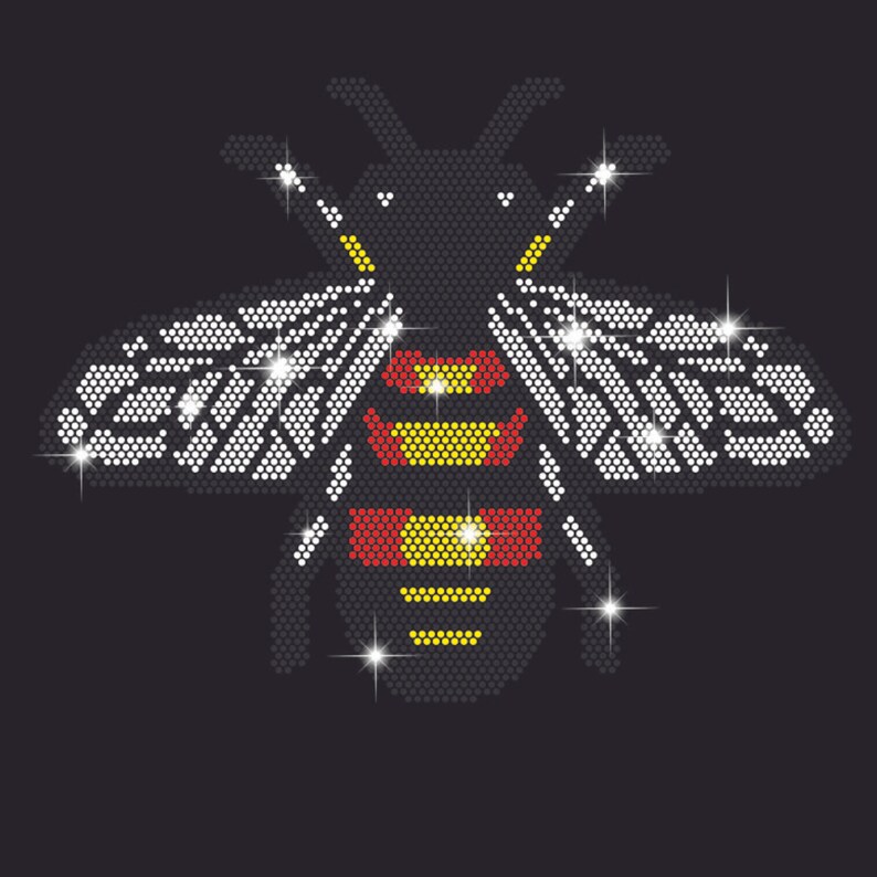 Honey Bee Rhinestone Template SVG File Instant Download, Honey Bee ...