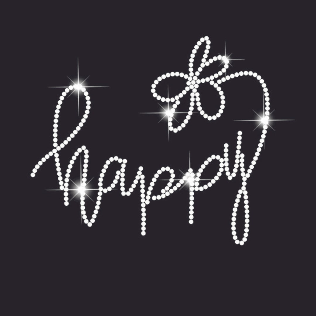 Happy Rhinestone Pattern, SVG Pattern, Happy Design, Happy Rhinestone ...