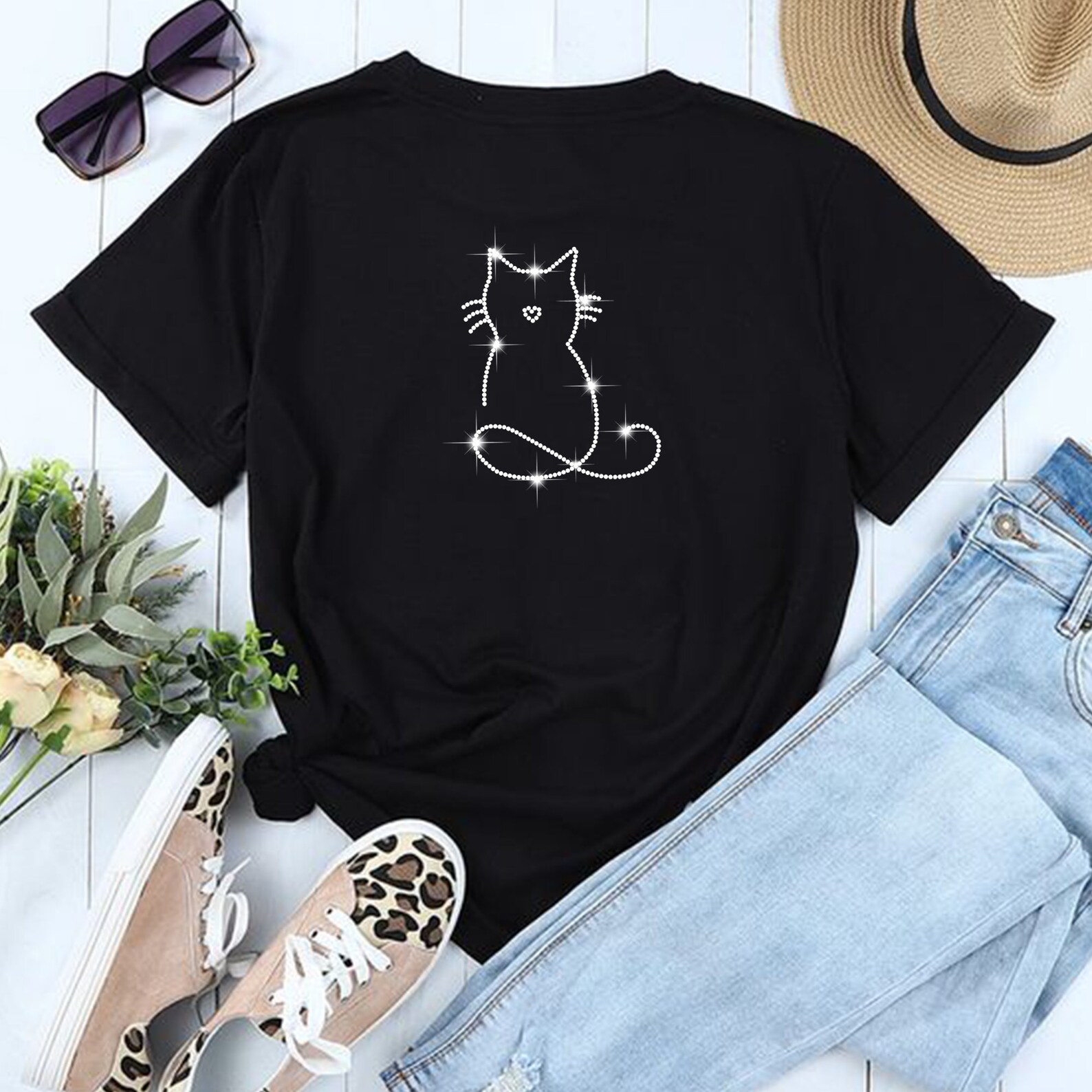 Cat Rhinestone Pattern, SVG Pattern, Cat Design, Cat Rhinestone ...