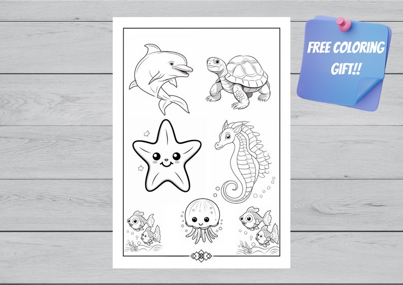 SEA ANIMALS- 12 Unique Flash Cards- Ready to Print- Pdf Printable Cards ...