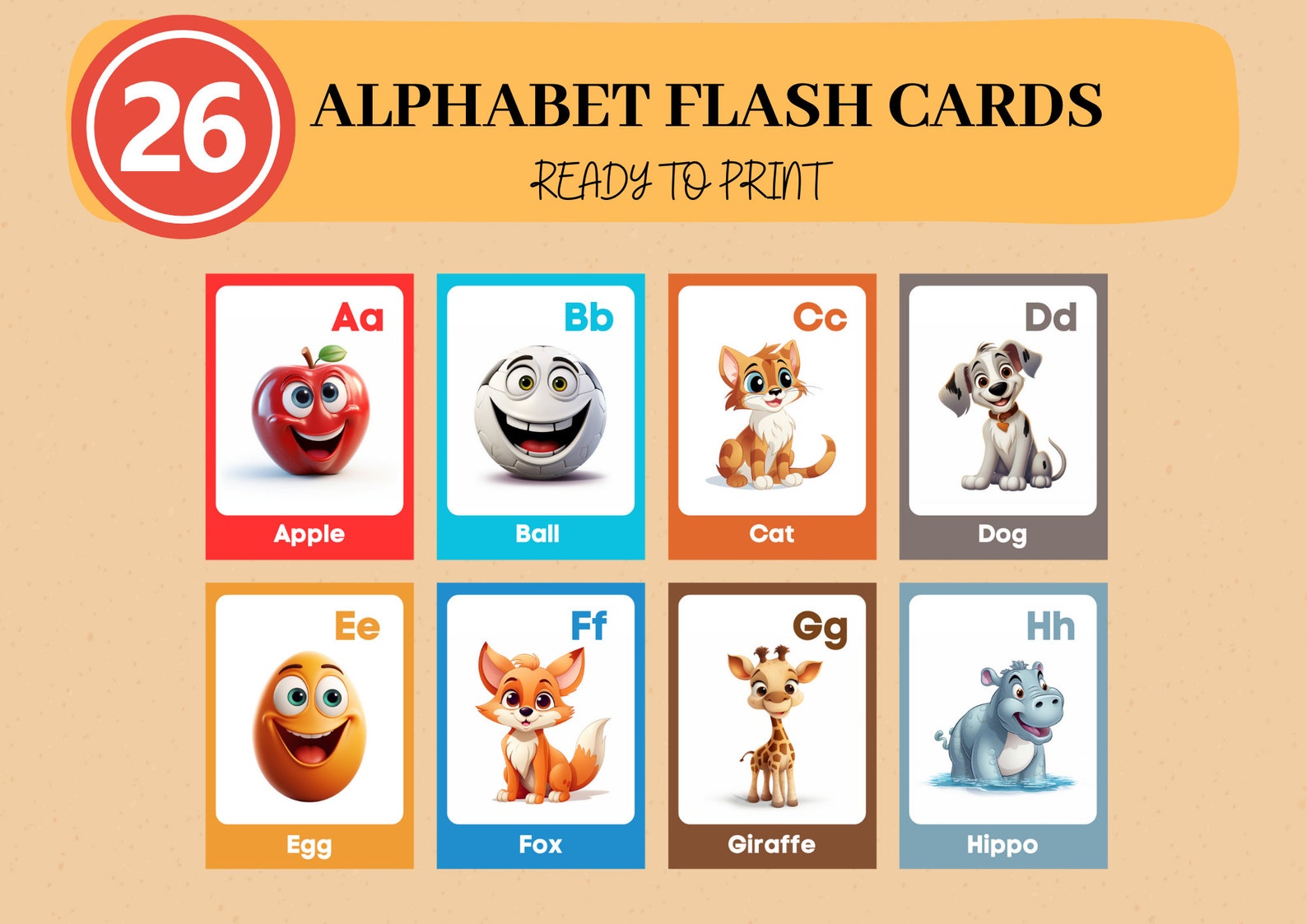 ABC Flash Cards, Educational Cards, Alphabet Flashcards, Learn Abcs ...