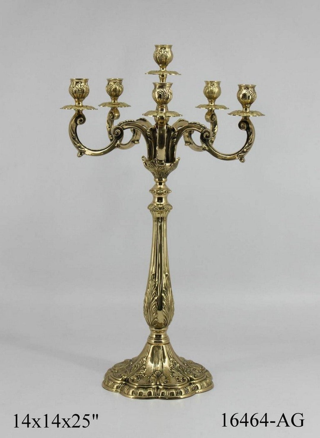 Brass Pillar Candle Stand for 7 Light for Home Decor Items Table Decor ...