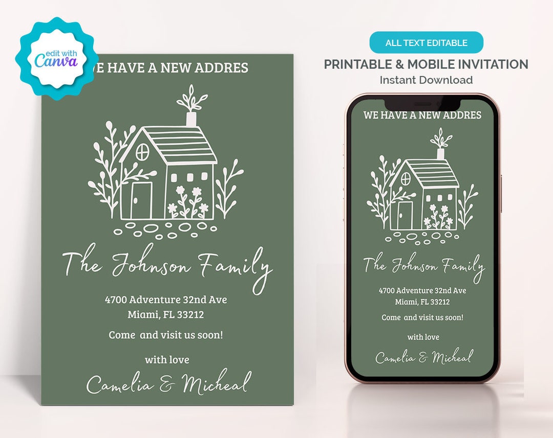 Moving Announcement Digital, Personalized New Home Announcement ...
