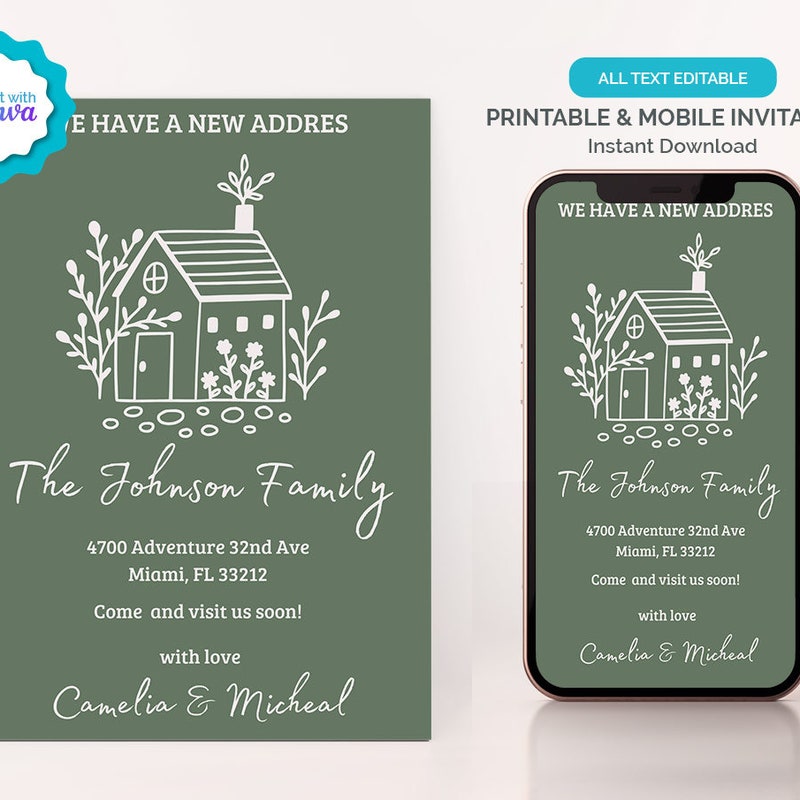 New Address Card - Etsy