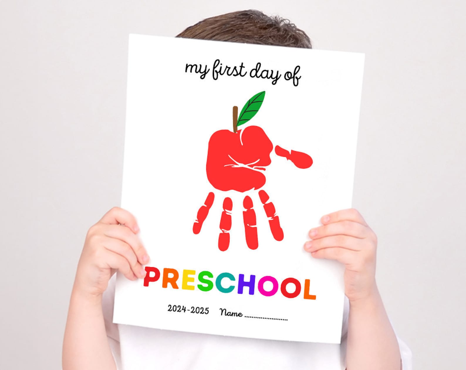 First Day of Preschool Handprint, Back to School, Handprint ...