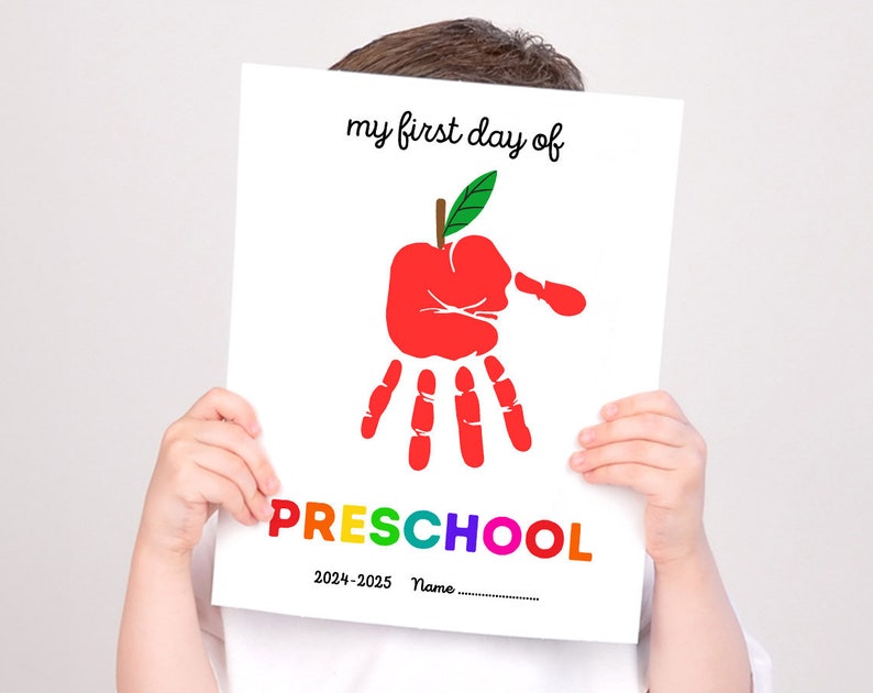 First Day of Preschool Handprint, Back to School, Handprint ...