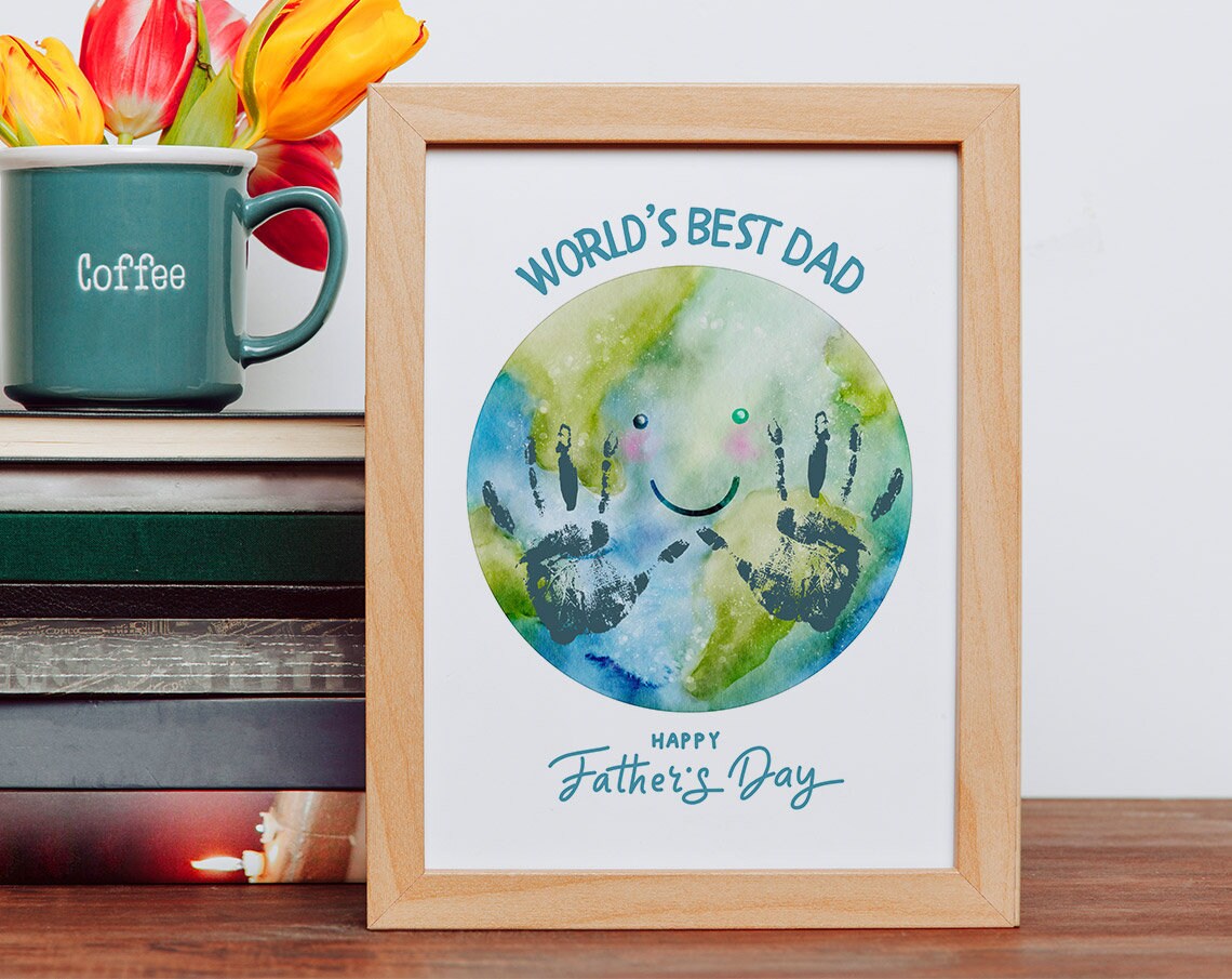 Fathers Day Handprint Art Craft, Kids Handprint Art, Fathers Day Gift ...