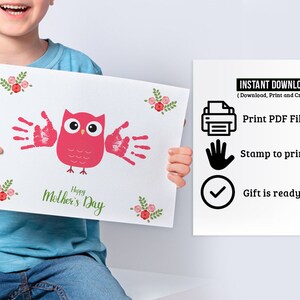Mother's Day Printable , Owl Handprint Art, Mothers Day Handprint Art ...