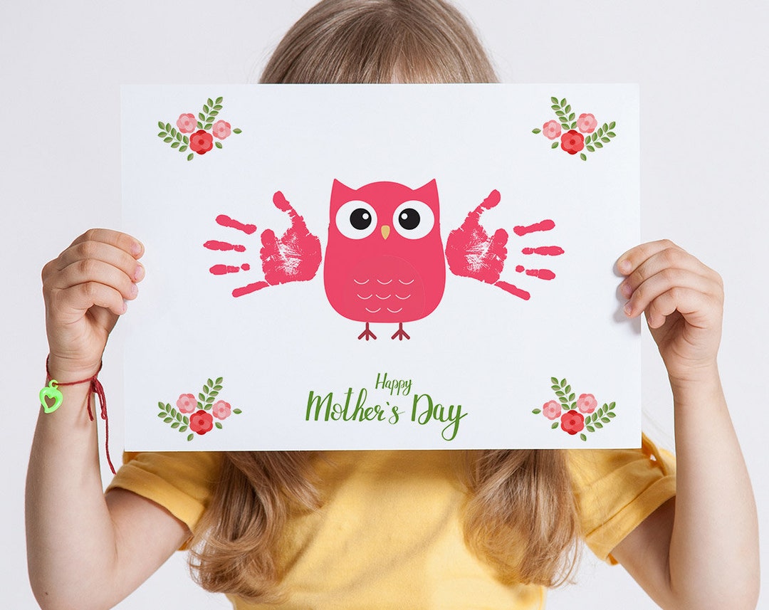 Mother's Day Printable , Owl Handprint Art, Mothers Day Handprint Art ...