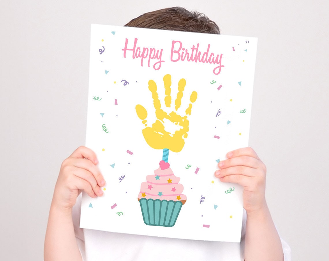 First Birthday Handprint Art, Preschool Craft for Toddlers, DIY Hand ...