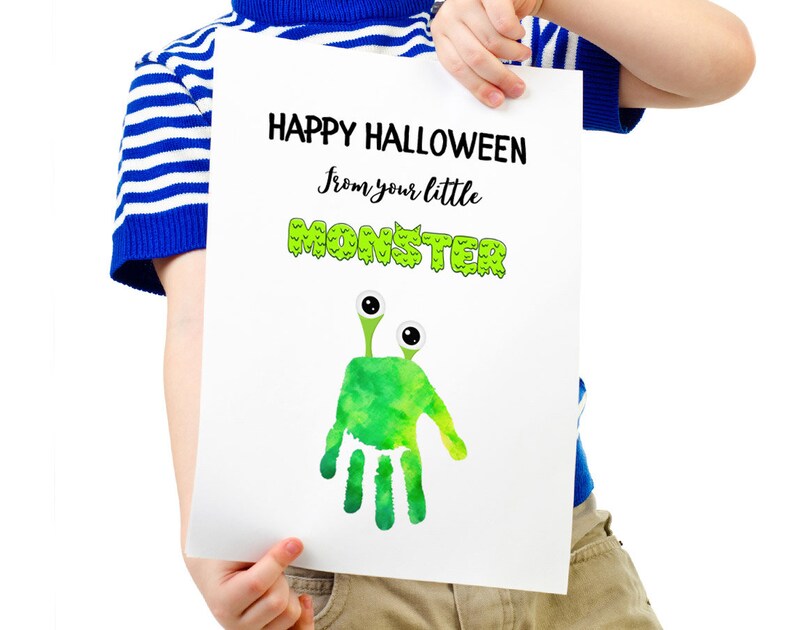 Monster Halloween Handprint Art, Happy Halloween Handprint Art, Your ...