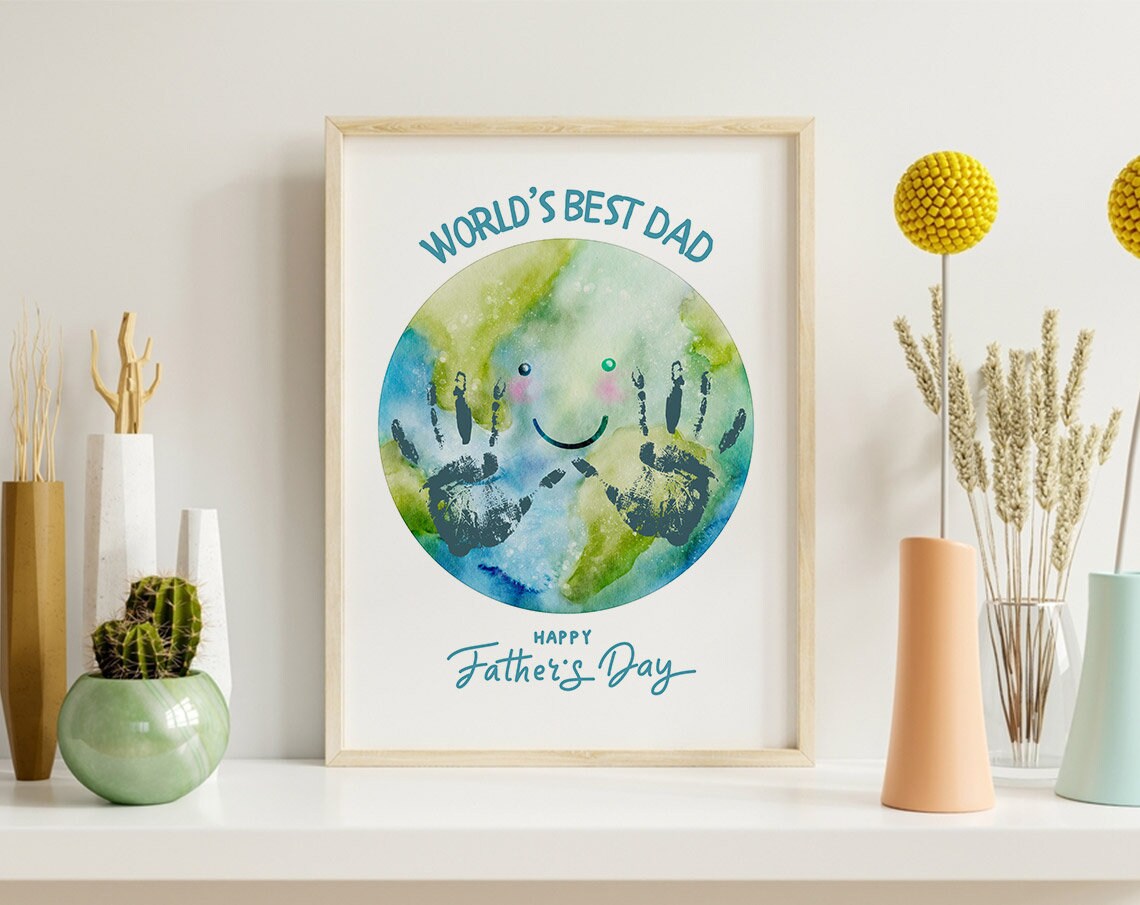 Fathers Day Handprint Art Craft, Kids Handprint Art, Fathers Day Gift ...