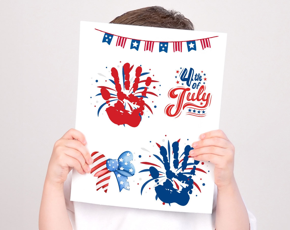 4th of July Handprint Art, 4th of July Preschool Activity, Fourth of ...