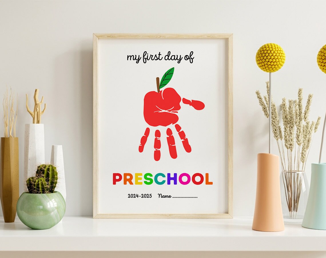 First Day of Preschool Handprint, Back to School, Handprint ...