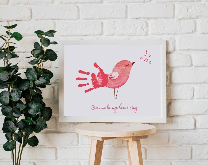 Fathers Day Bird Handprint, Handprint for Fathers Day, Birthday Gift ...