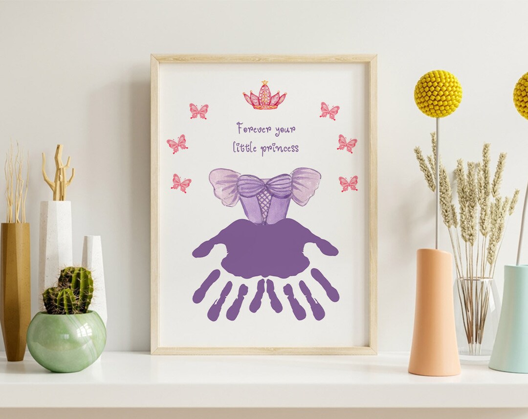Father’s Day Always Little Princess Handprint, Handprint Birthday Gift ...