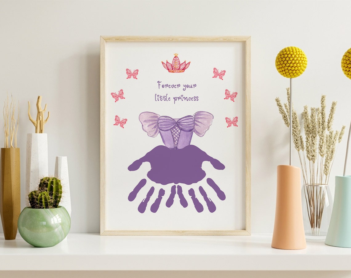 Father’s Day Always Little Princess Handprint, Handprint Birthday Gift ...