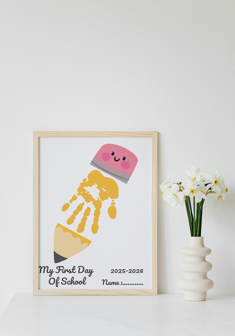 First Day of Preschool Handprint Art, First Day of School Handprint ...