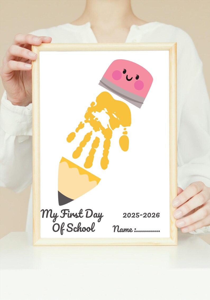 First Day of Preschool Handprint Art, First Day of School Handprint ...