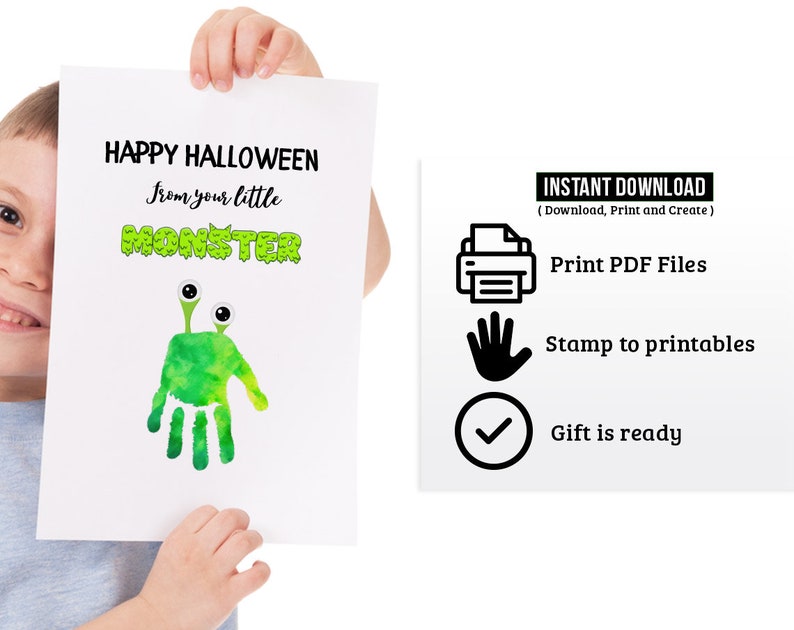 Monster Halloween Handprint Art, Happy Halloween Handprint Art, Your ...