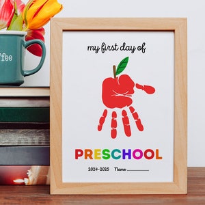 First Day of Preschool Handprint, Back to School, Handprint ...