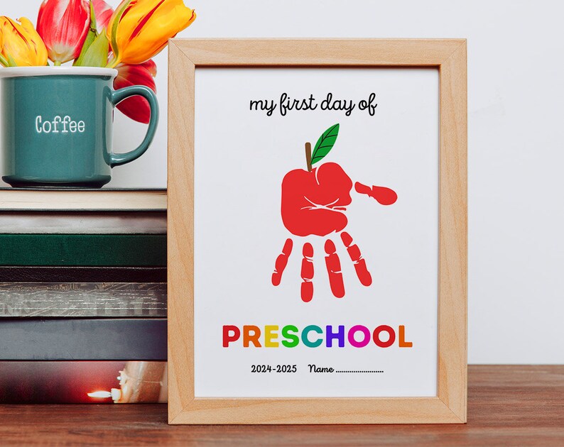 First Day of Preschool Handprint, Back to School, Handprint ...