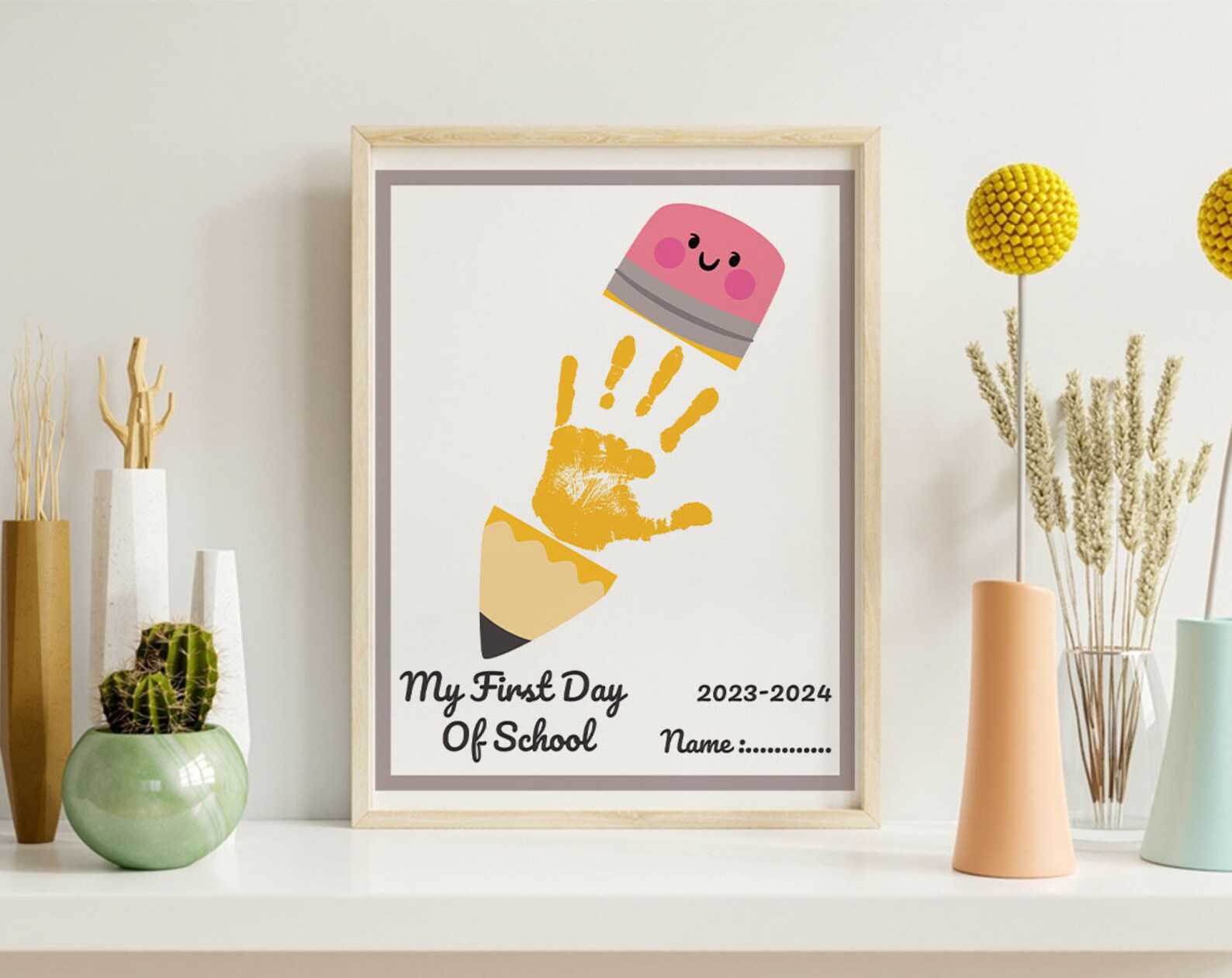 First Day of Preschool Handprint Art, First Day of School Handprint ...