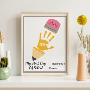 First Day of Preschool Handprint Art, First Day of School Handprint ...