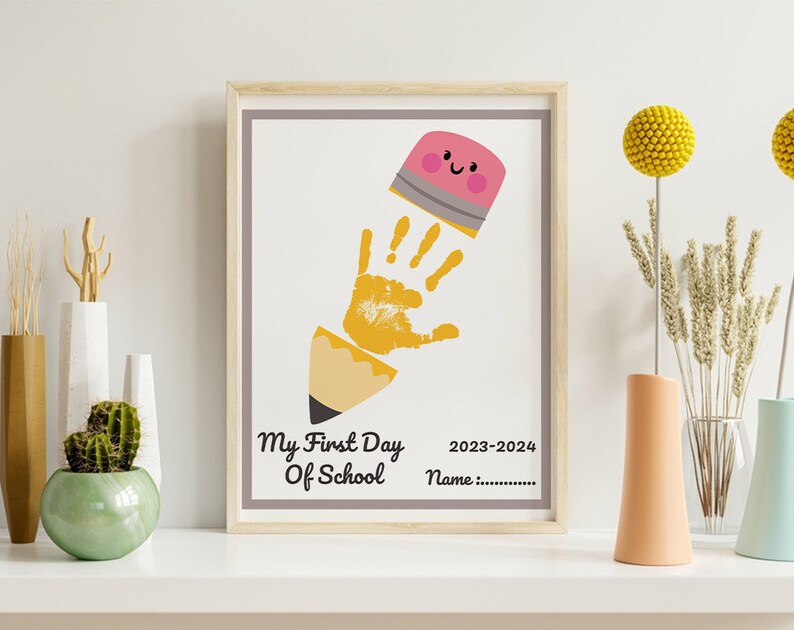 First Day of Preschool Handprint Art, First Day of School Handprint ...