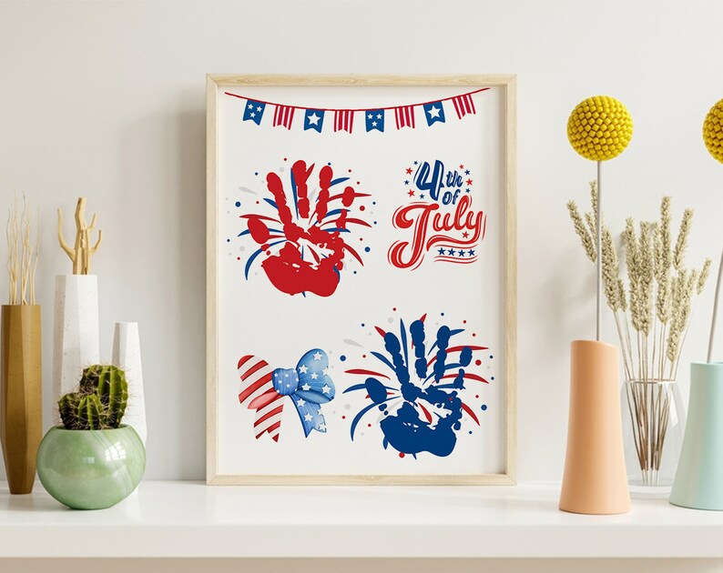 4th of July Handprint Art, 4th of July Preschool Activity, Fourth of ...