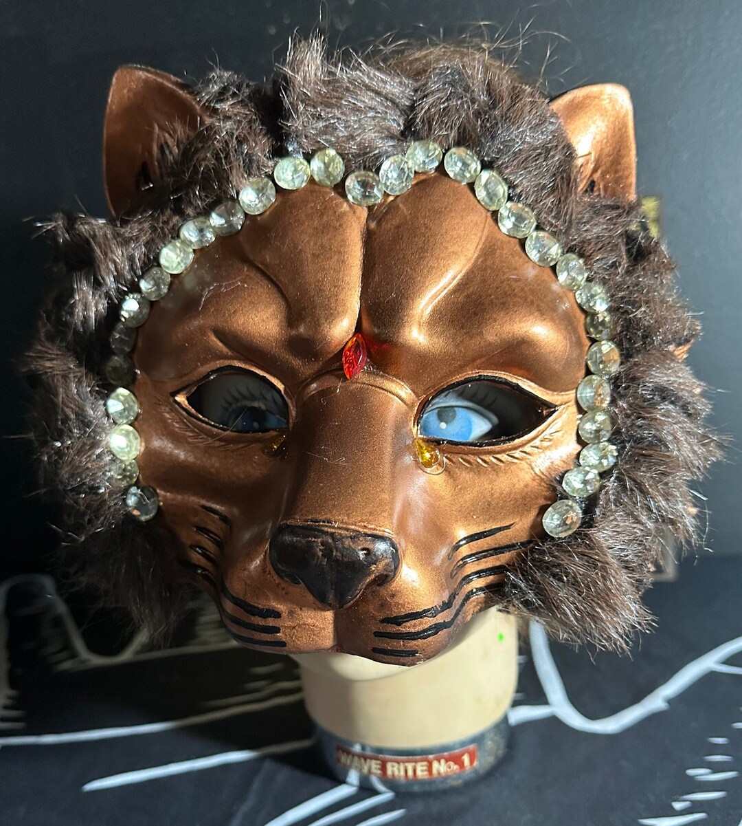 Lion Halloween Mask Jewels Upcycled Masquerade Costume Leo - Etsy
