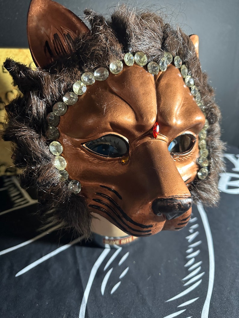Lion Halloween Mask Jewels Upcycled Masquerade Costume Leo - Etsy
