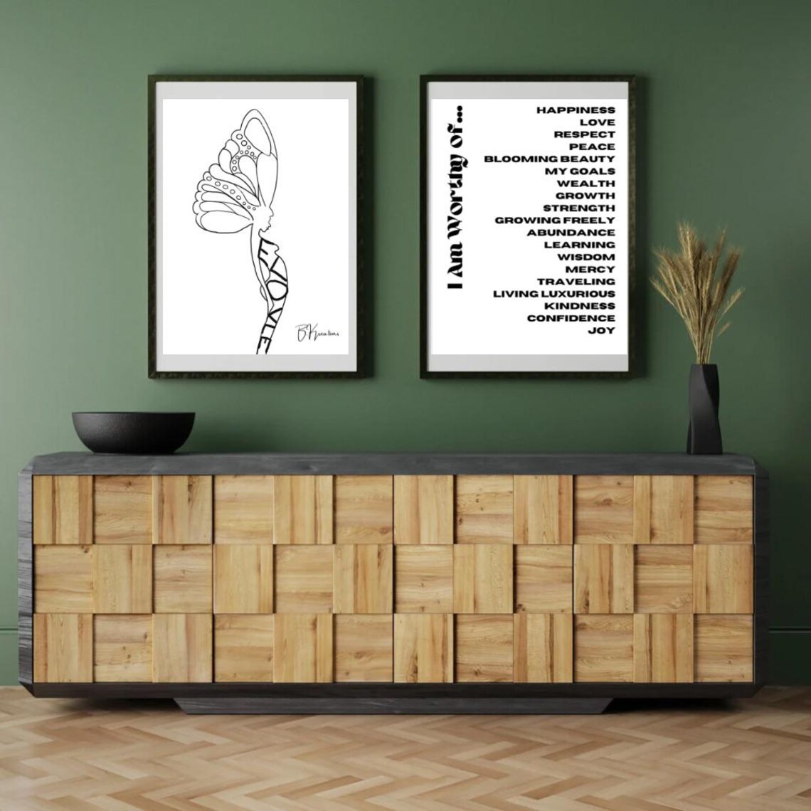 I Am Worthy Art Print Hanging Wall Art Sign | B.kreations - Etsy