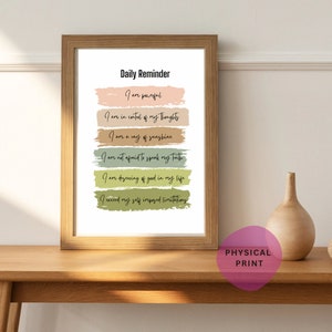 Positive Affirmations | Motivational Sayings | Daily Reminder Art Print ...