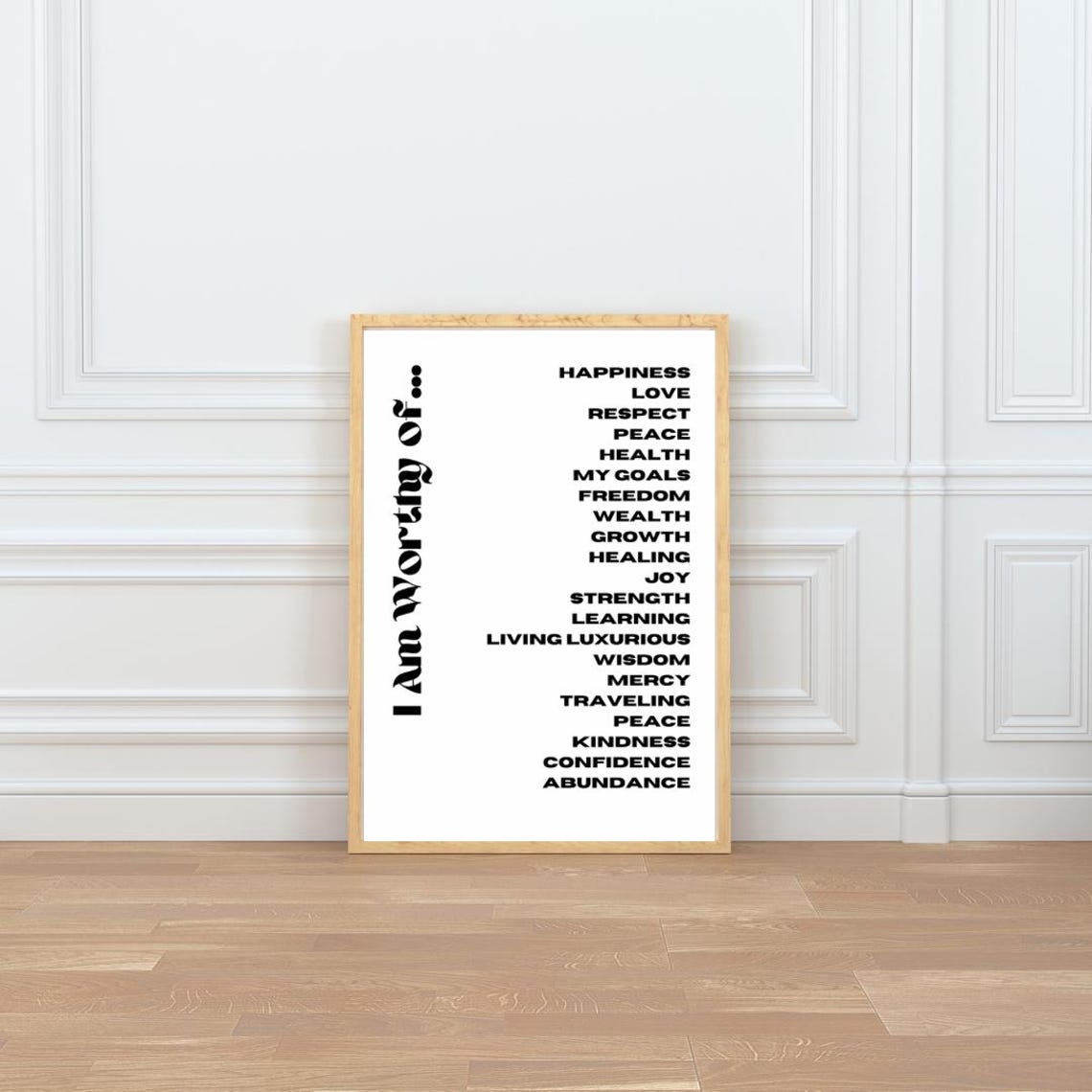 I Am Worthy Art Print Hanging Wall Art Sign | B.kreations - Etsy